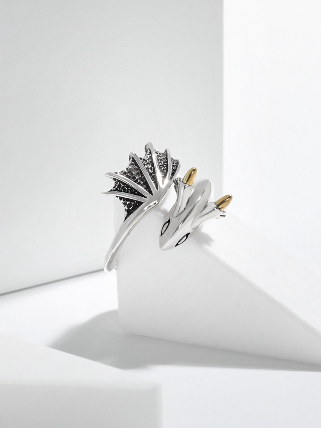 Metal Dragon Rings Punk Retro Animal Adjustable Finger Ring Hiphop Men ...