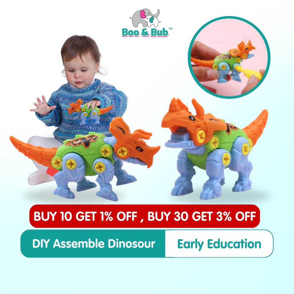 Boo&Bub DIY disassembly assembly dinosaur toy set | screw nut ...