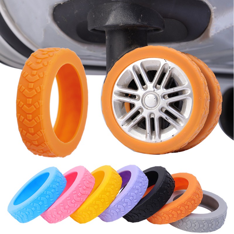 [Wholesale] 1/4Pcs Silicone Luggage Wheel Covers - Silicone Suitcase ...