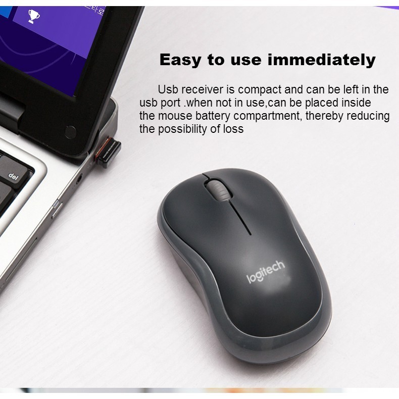 M185 Wireless Mouse Ergonomic 2.4GHz MINI Mouse 1000DPI USB Nano Receiver Mice For Laptop PC ...