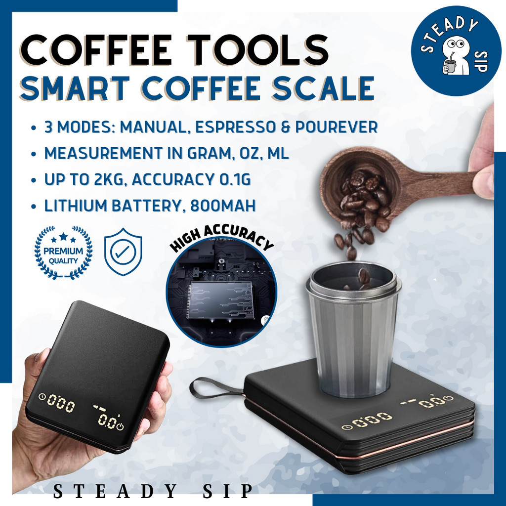 Steady Sip Mini Smart Coffee Scale Coffee Weighing Scale Digital ...