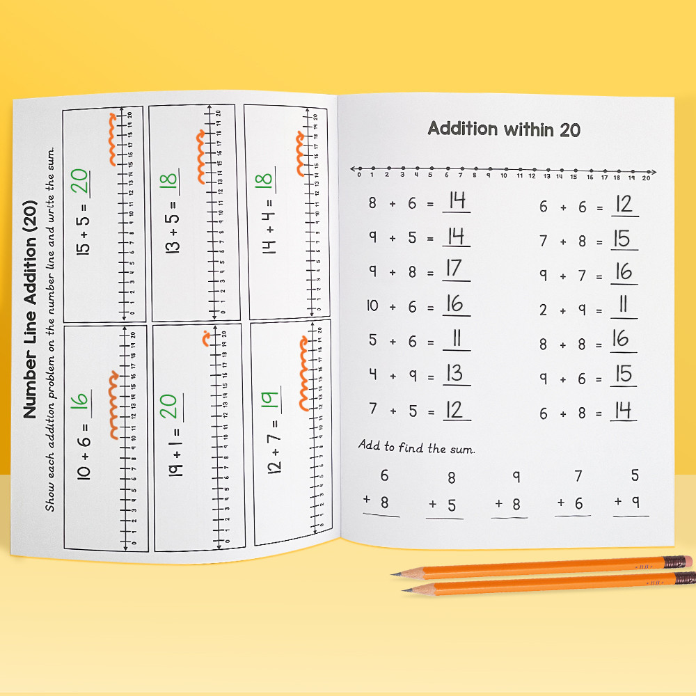 28Pages Children Learning Addition and Subtraction Math Workbook ...
