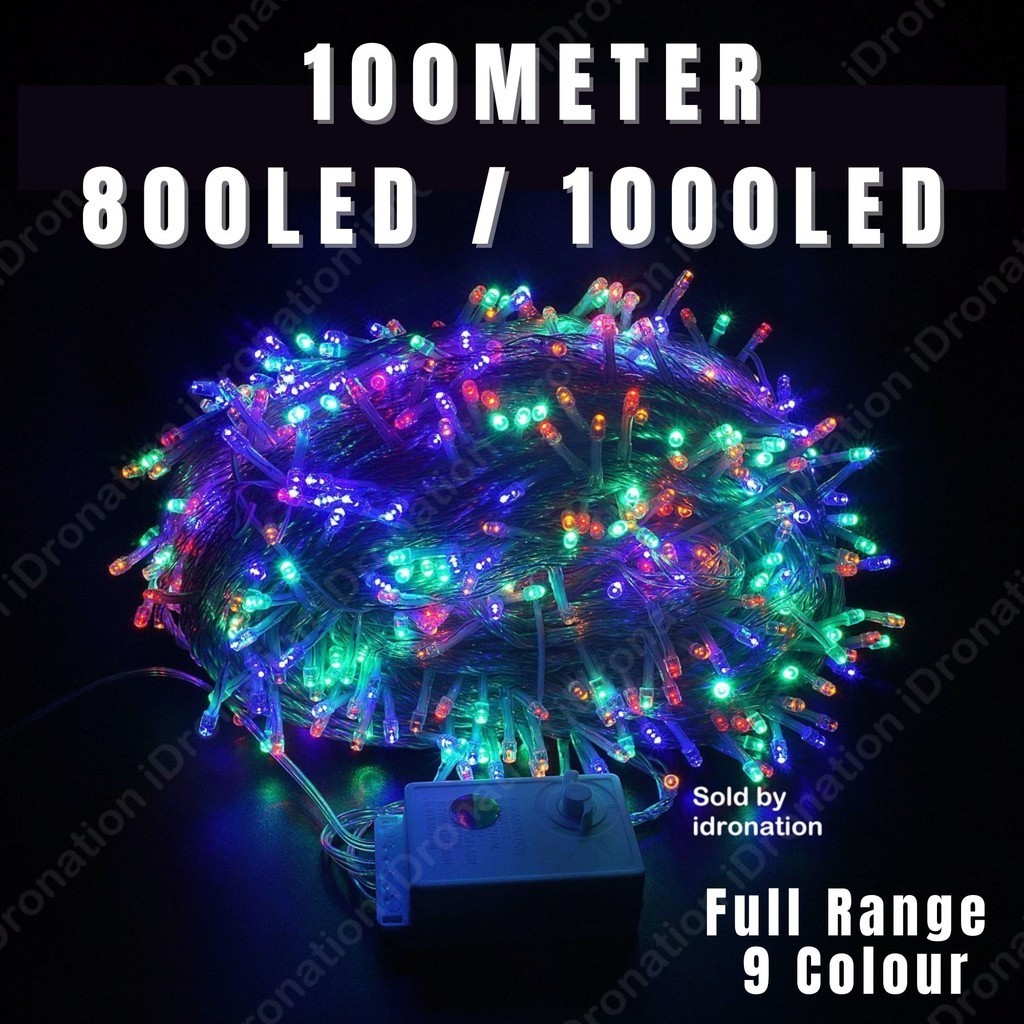 Indoor Clear Wire 100M 800 1000 LED Fairy String Lights Twinkle Lamp ...