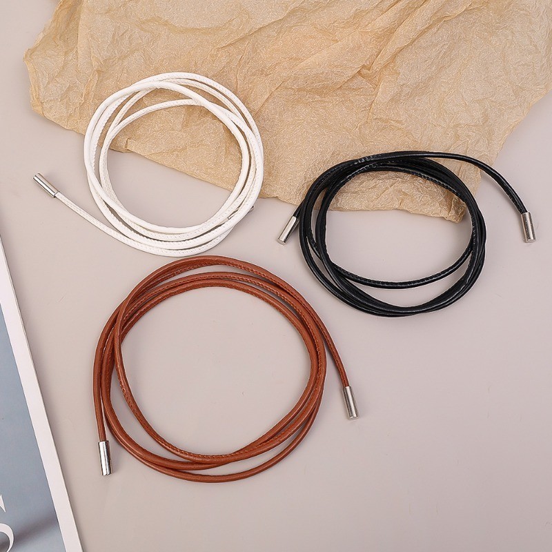 Non-hole Round Rope Belt - DIY Outfit Accessories - Waist Tighten - PU ...