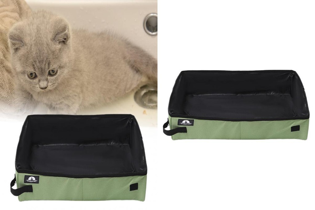 olimpidd| Compact Storage Pet Litter Pan High Fence Pet Toilet Portable ...