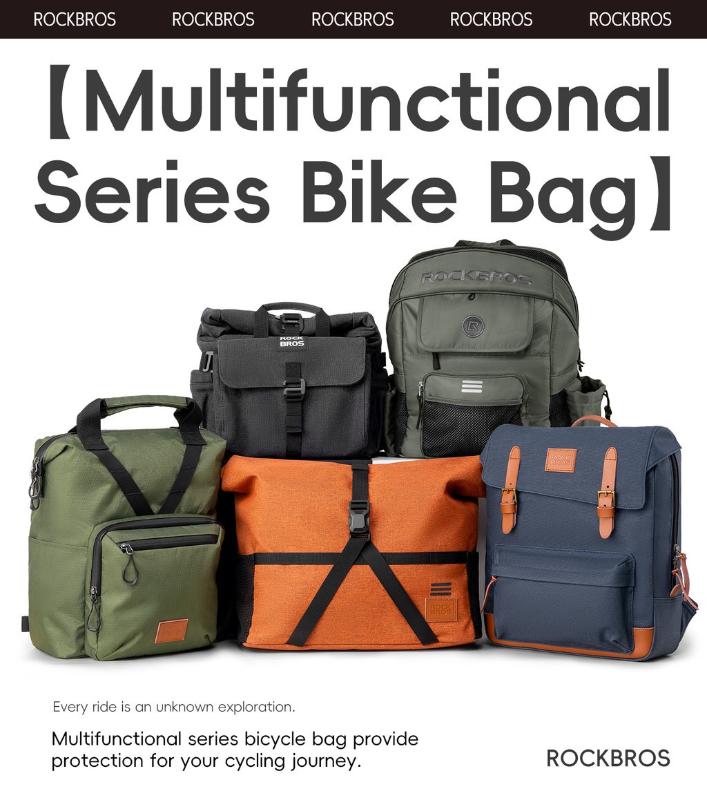 ROCKBROS Folding Bicycle Handlebar Bag Layered Storage Bike Front ...
