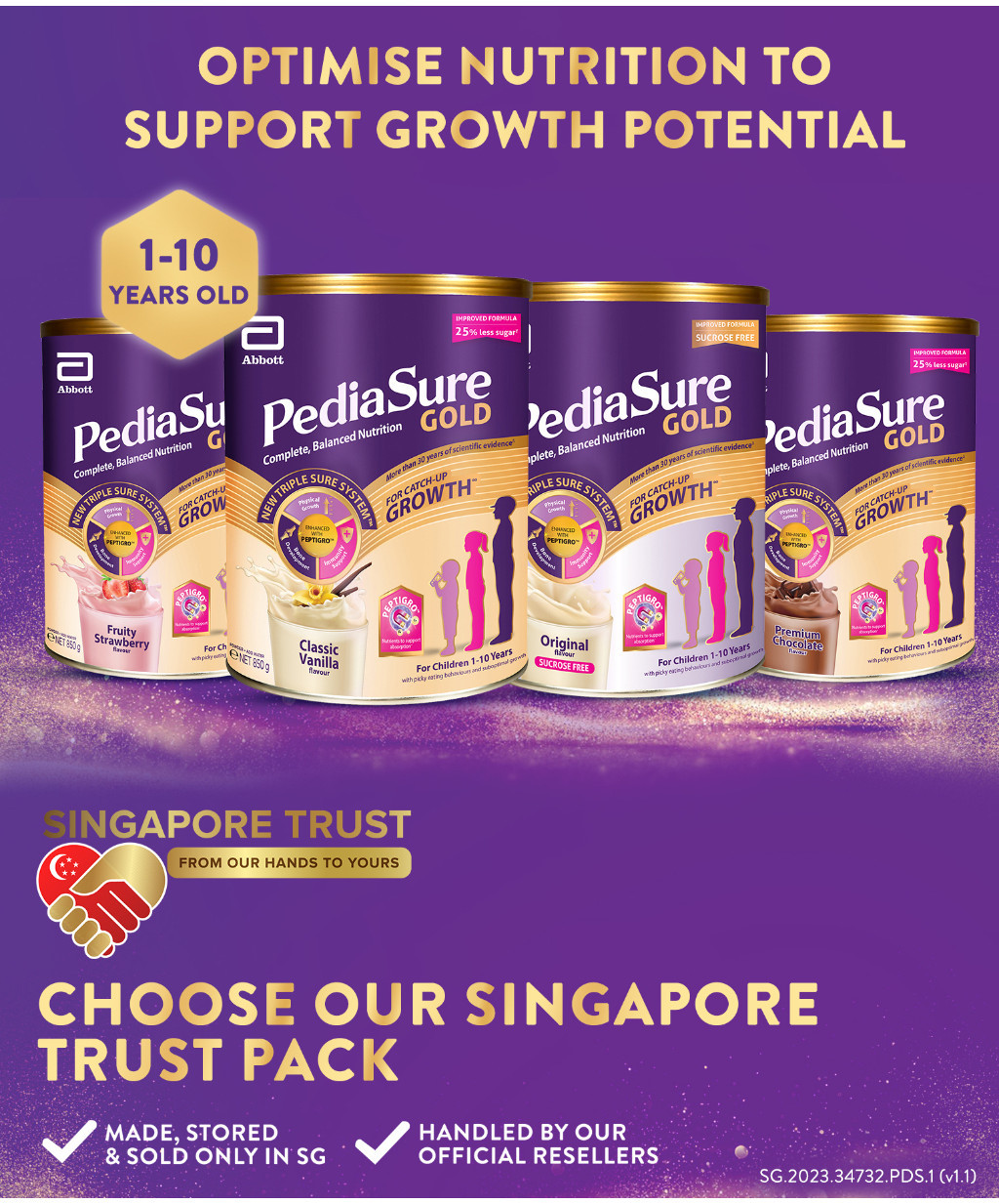 [Bundle of 4] PediaSure® Gold with PeptiGroᵀᴹ Ready-to-Drink (RTD ...