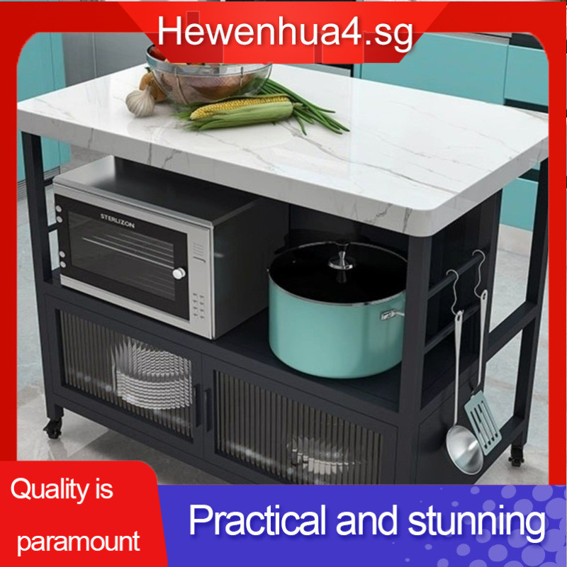 Movable Kitchen Island Cupboard Table Marble Dining Integrated Cabinet ...
