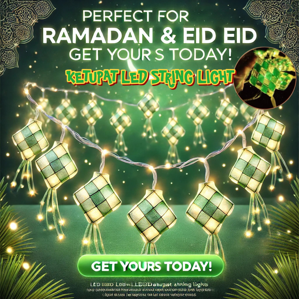 [RAYA 2025] 10L/20L 55/80mm Crystal Ketupat LED Chasing Decoration ...