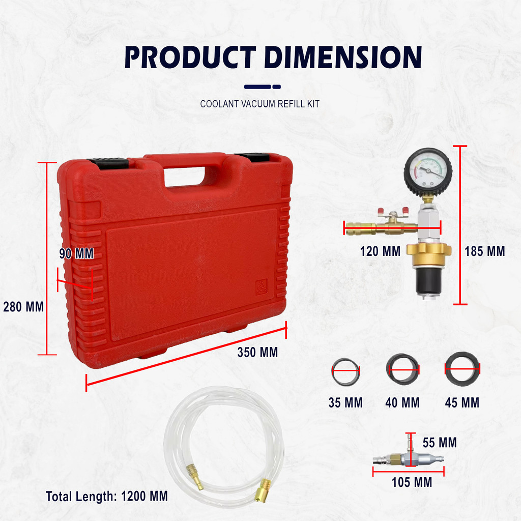 Universal Coolant Vacuum Refill Kit Cooling System Purge Auto Car ...