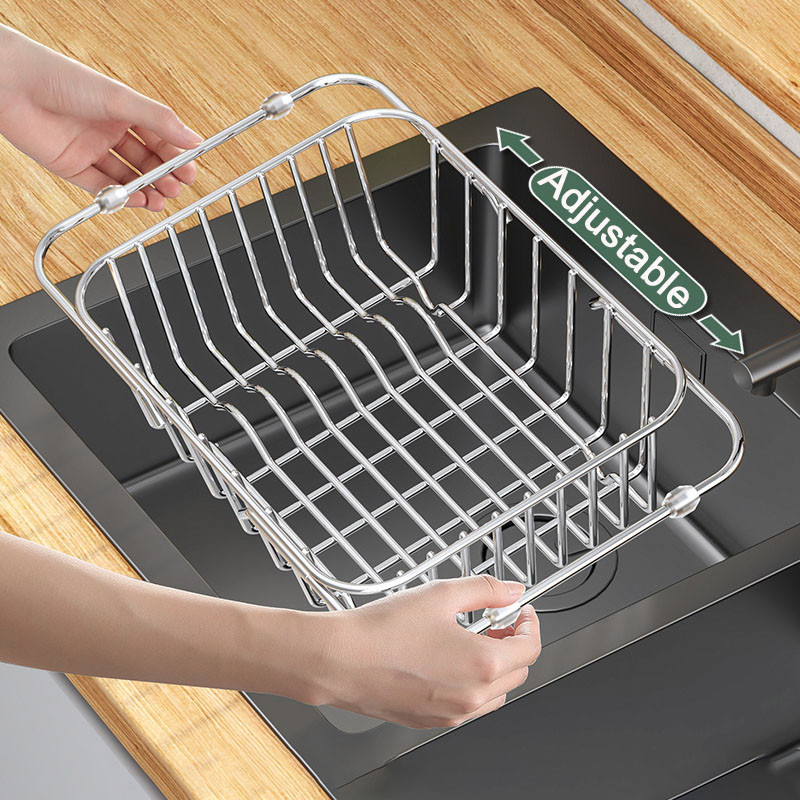 【SG STOCK】304 Stainless Steel Dish Drying Rack Adjustable Kitchen Sink ...