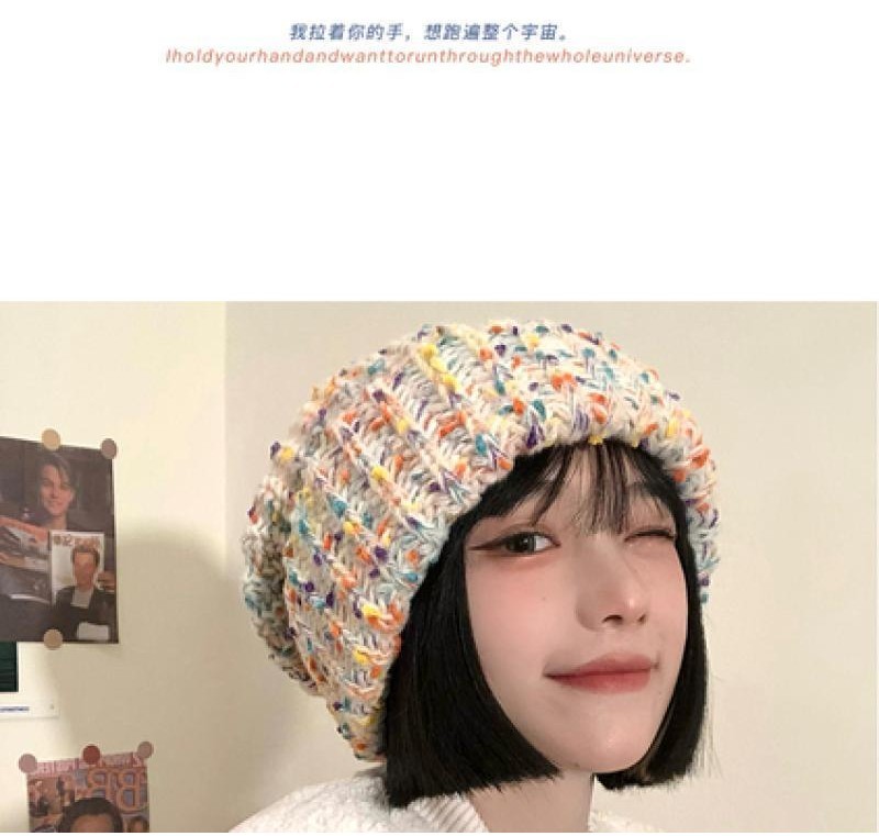 MISSKOI Influencer All-Match Woolen Hat Female Big Head Circumference ...