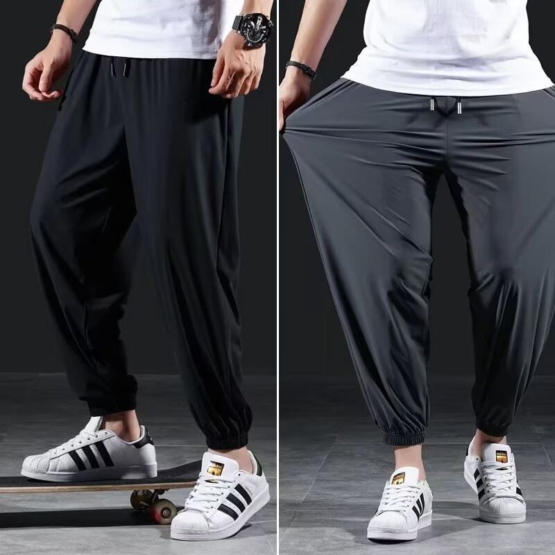 【M-8XL】Plus Size Men's Casual Long Pants Stretch Quick-Dry Comfortable ...