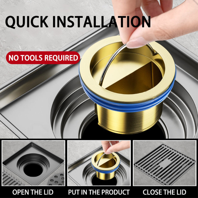 2PC All-copper Floor Drain Anti-smell Odor Sewer Strainer Insect ...