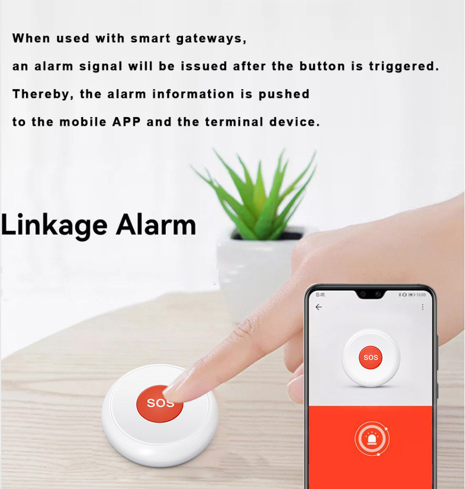 Tuya ZigBee Mini SOS Panic Button Wireless Emergency Personal Alarm for Home Security System ...