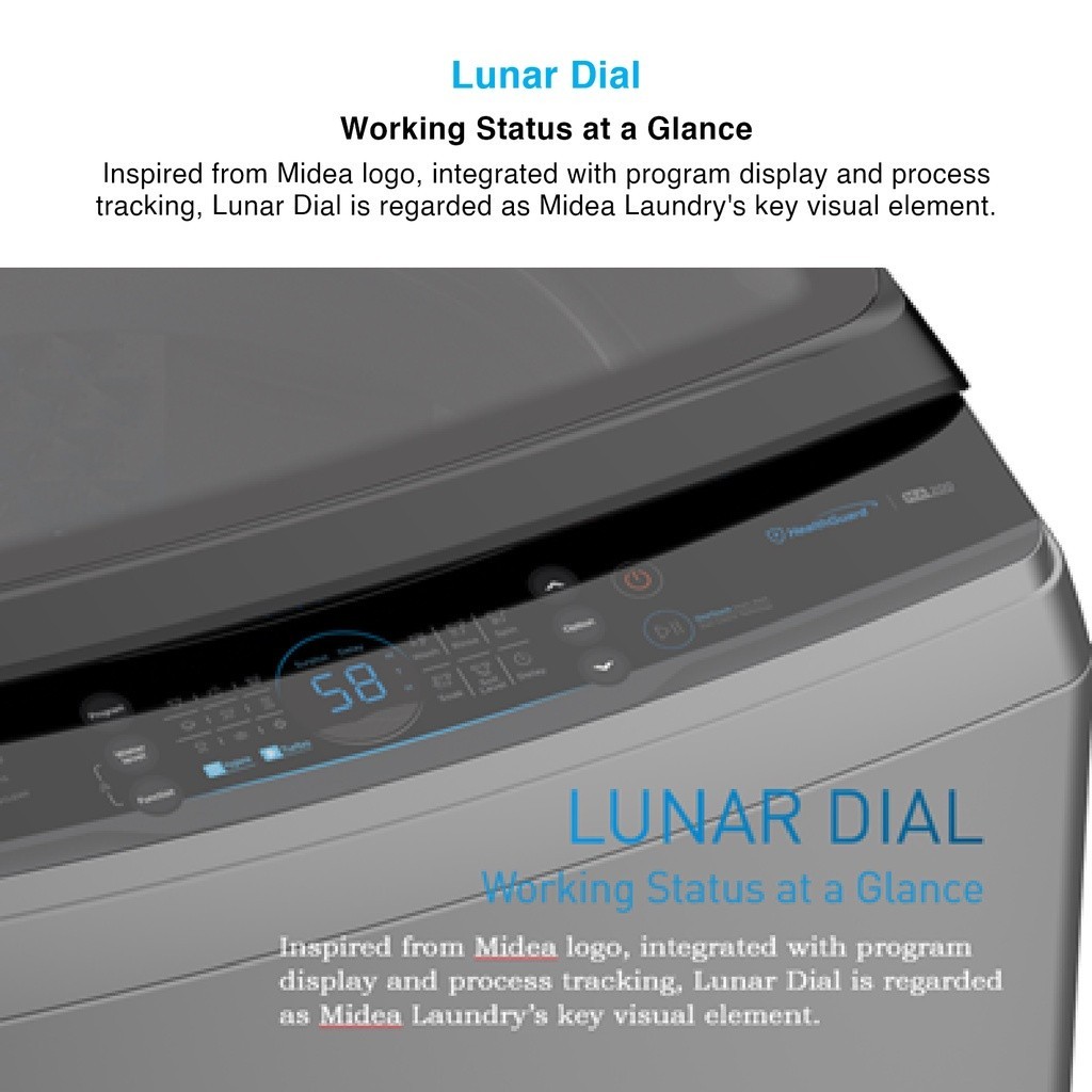 [DISCON] Midea MA200W85 Grey Top Load Washing Machine, 8.5kg, Water ...