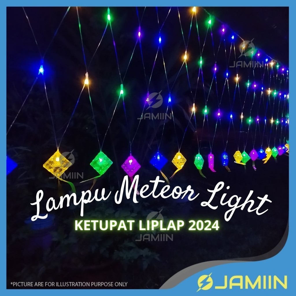 [2025] Lamp Raya Ketupat Meteor Light Effect Lamp Raya Net Style ...