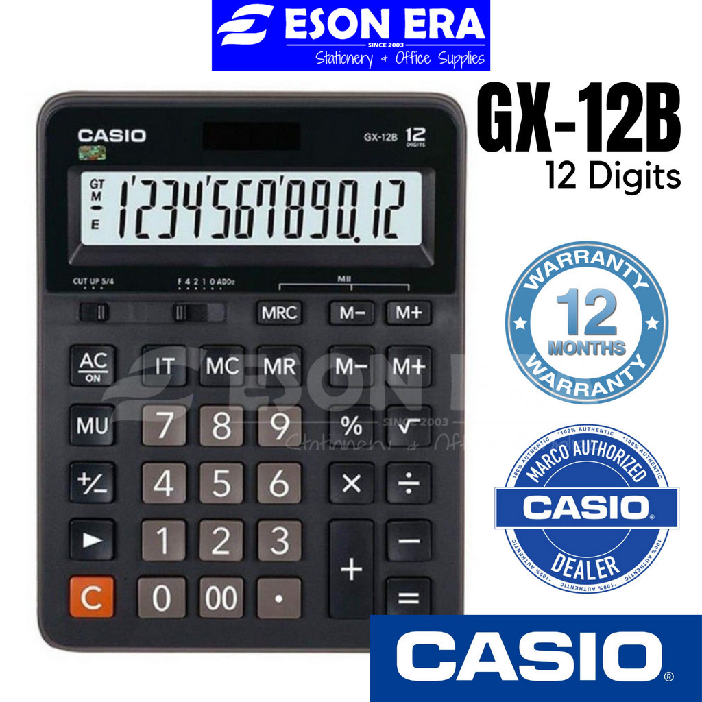 Casio Calculator 12 Digits GX-12B Extra Large Display | Shopee Singapore