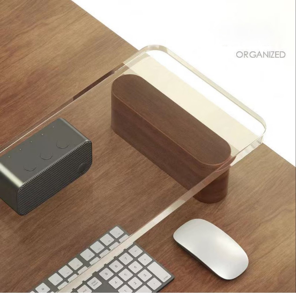 TOPFINE Acrylic Board with Wooden Stand For PC Monitor Transparent ...