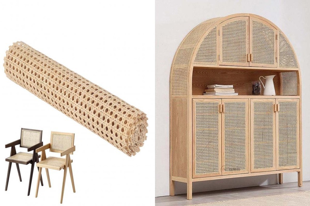 mooncute| Plastic Faux Cane Webbing Diy Faux Cane Webbing Sheet for ...