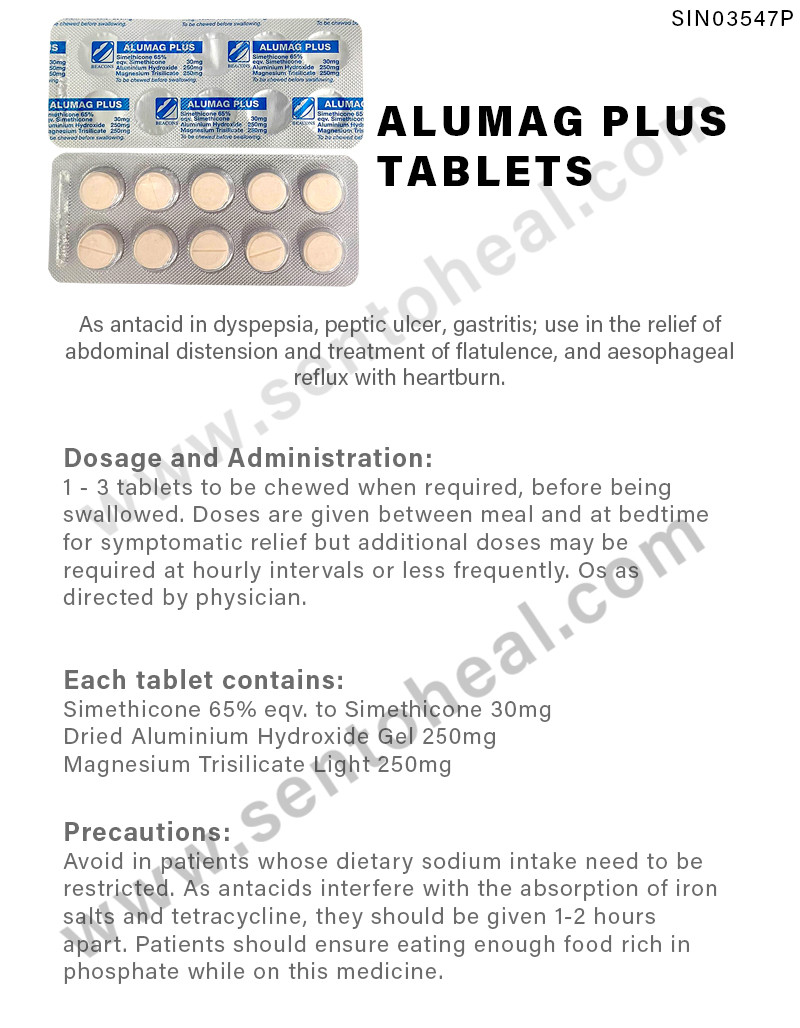 Alumag Plus Tablet 100s - Antacid/ actal/ suncal / gaviscon/ gastric ...