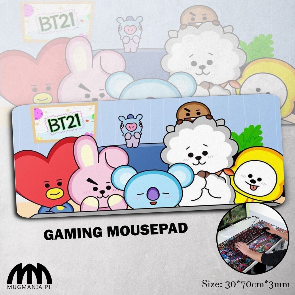 BTS x Mugmania Character BT21 Gaming Mouse Pad V7 - 30*70cm*3mm | Shopee Singapore