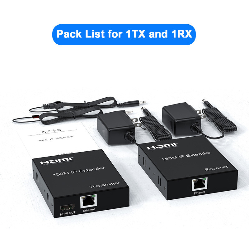 150M IP HDMI Extender Over Rj45 Cat5e Cat6 Cable 1080P HDMI Ethernet ...