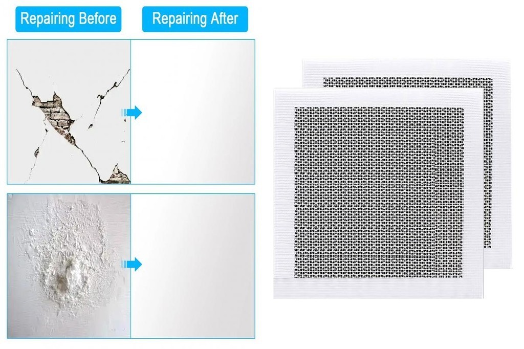《penstok》 2Pcs/Set Wall Repair Patch Self-adhesive Fine Mesh Aluminum ...