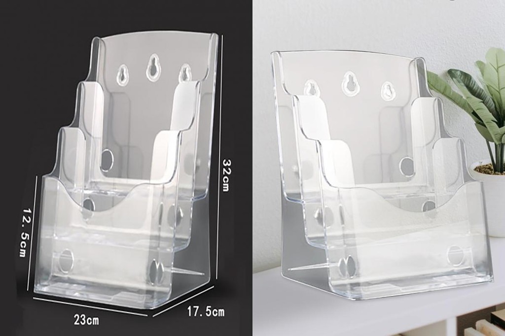 Moamegift Acrylic A5 Document Rack 3-tier Acrylic Brochure Holder ...