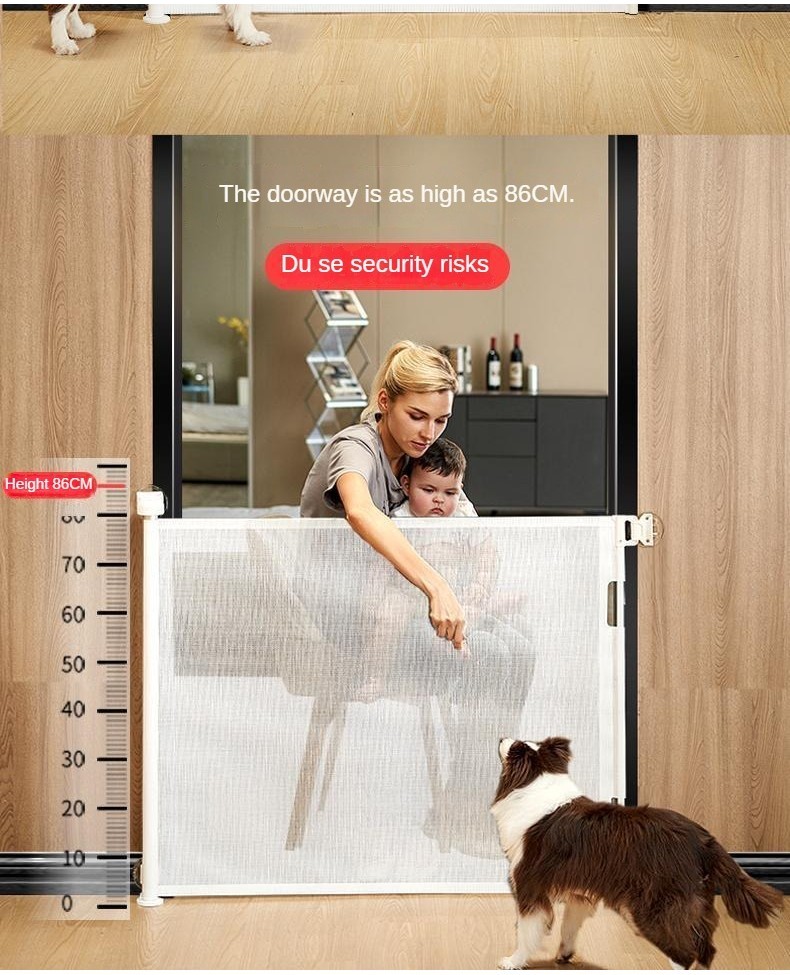 Safety Retractable Gate Child Safety Barrier Stairway Guardrail Pet ...