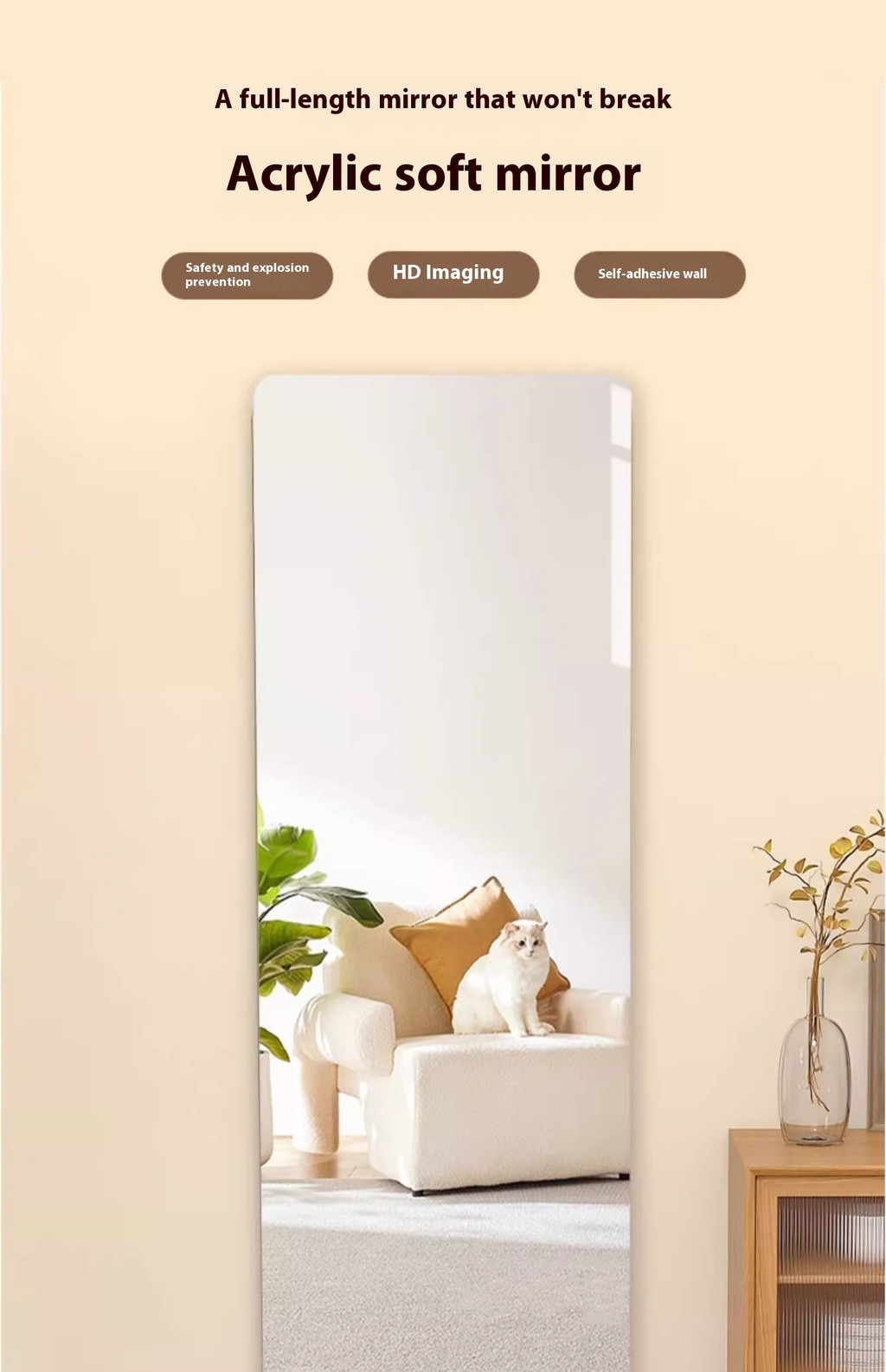 【SG Mirror】FREE REPLACEMENT Acrylic Mirror Soft Mirror Self-Adhesive ...