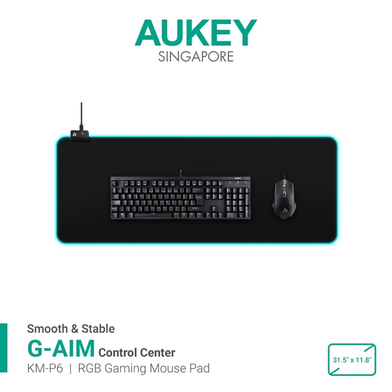 AUKEY KM-P6 Customisable RGB Large Gaming Mouse Pad Oversized (800mm x ...