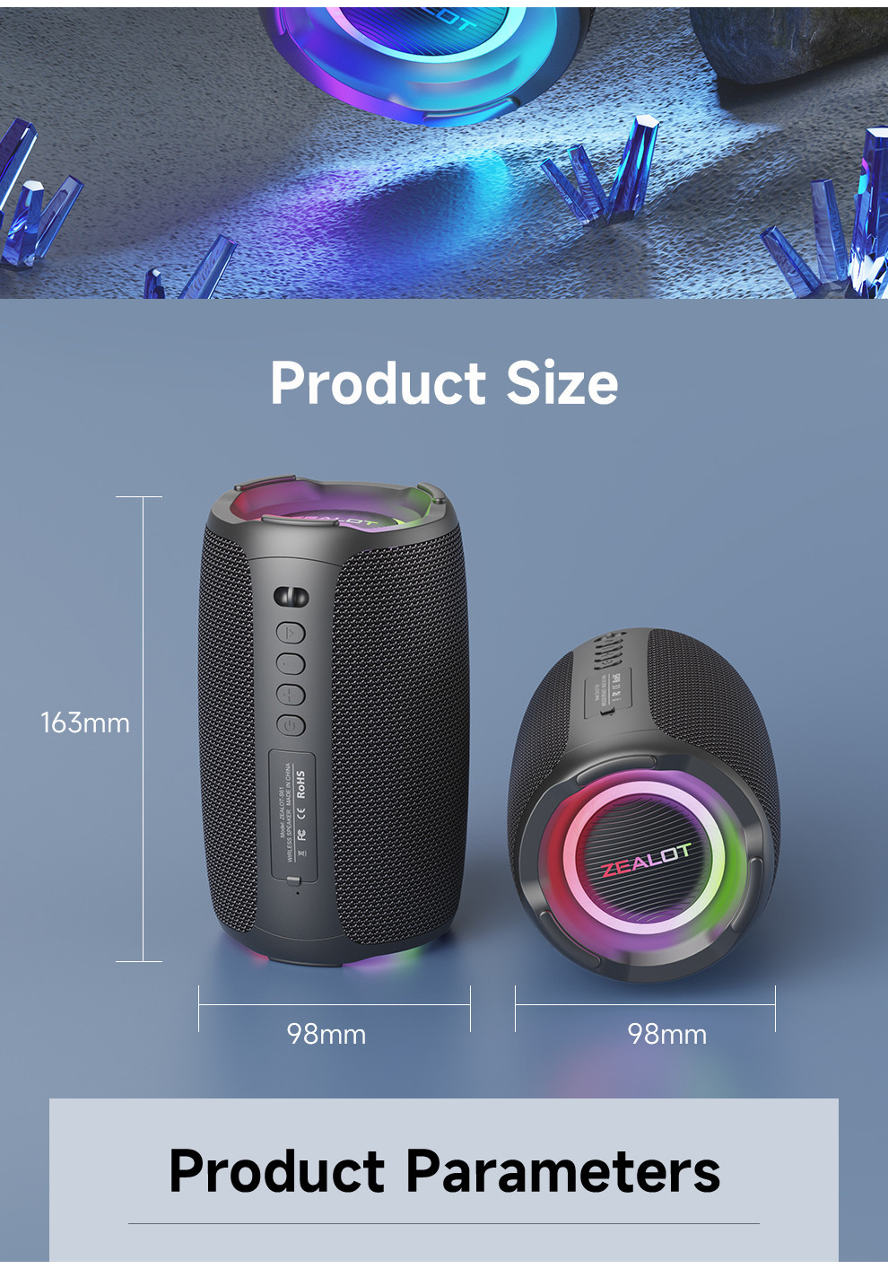 ZEALOT S61 Bluetooth Speaker Wireless Subwoofer TWS Heavy Bass Stereo ...