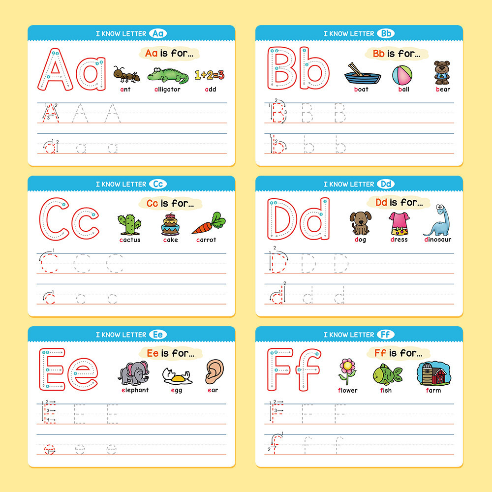 A5 Size Dry Erase Writing English Alphabet Flashcards for Kids Baby ...