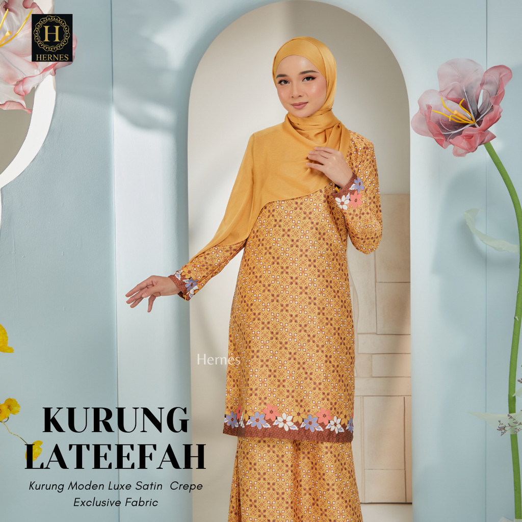 HERNES BAJU KURUNG MODEN LATEEFAH BAJU RAYA 2025 BAJU KURUNG BATIK ...