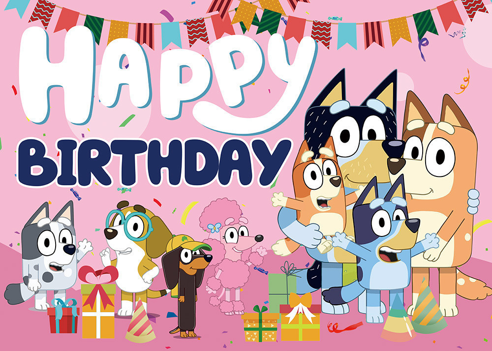 Bluey Birthday Backdrop For Photography Baby Shower Bingo Background ...