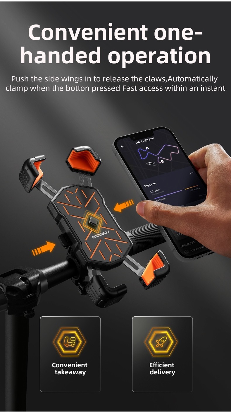 【SG Delivery】ROCKBROS Bike Phone Holder 360° View Universal Bicycle Phone Holder 4.5-7.2inch ...