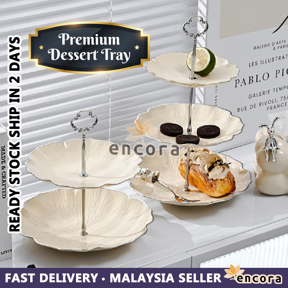 [3 Tier] Encora Dessert Tray High Tea Stand Serving Platter Dulang Kuih ...