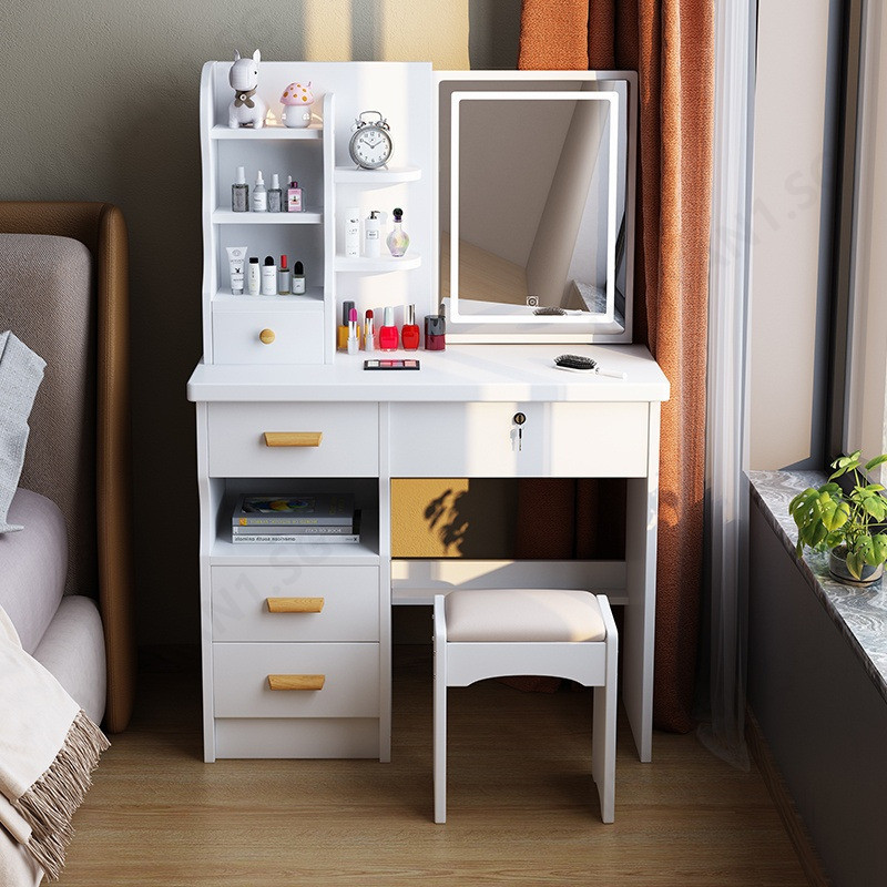 Simple Dressing Table Modern Makeup Table Light Luxury Storage Cabinet ...
