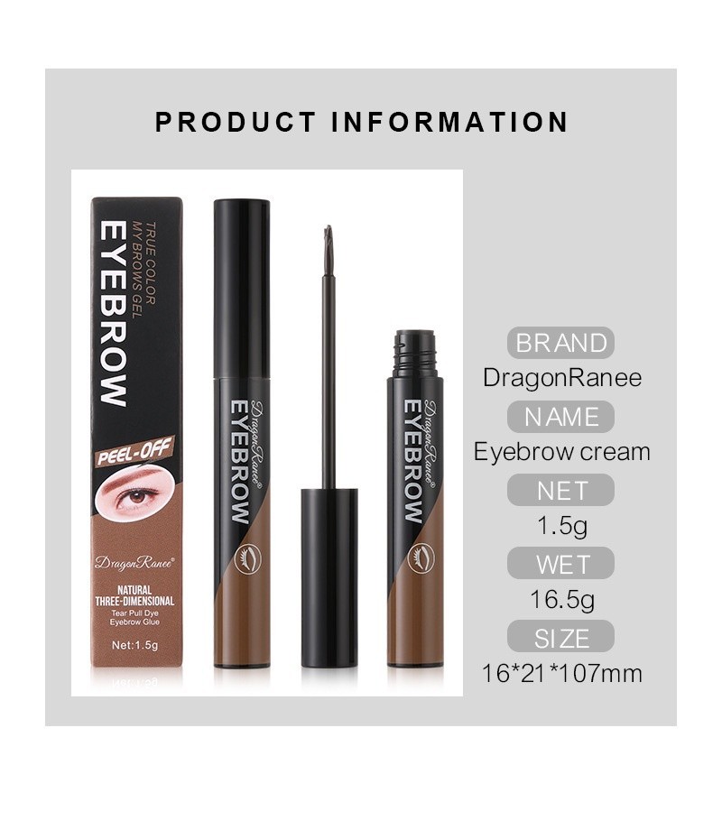 Peel Off Dye Eyebrow Cream Waterproof Lasting Semi-Permanent Eye Brow ...