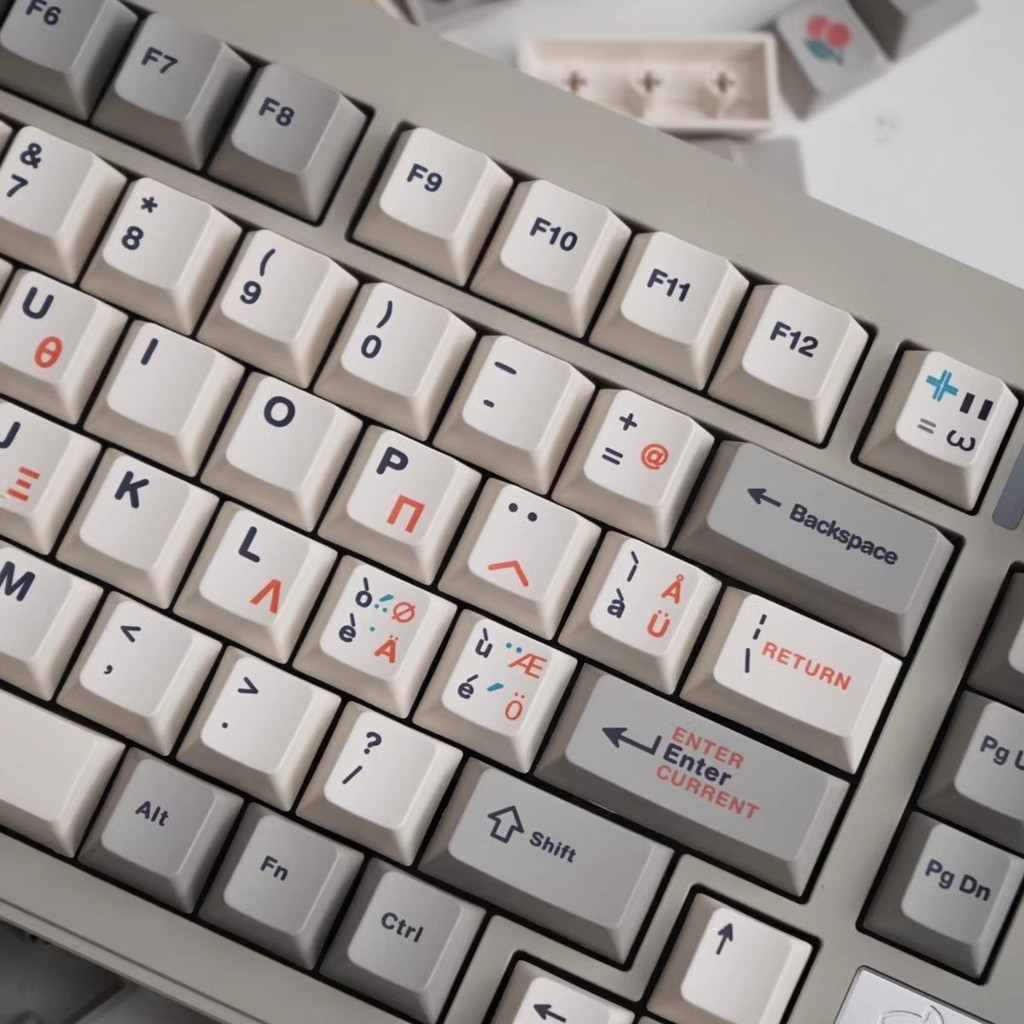 Retro Gray&White with Greek root Keycaps PBT Cherry Profile for MX ...