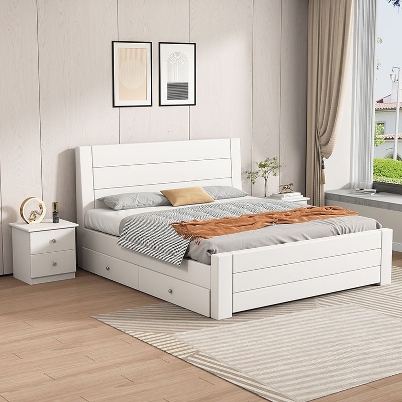 Solid Wood Bed Economic Type Bed Simplicity And Cost-Effectiveness Bed ...