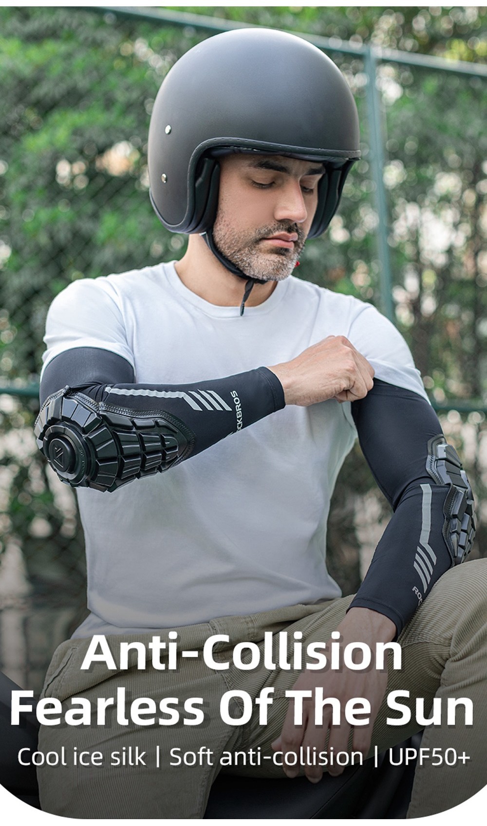 ROCKBROS Motorcycle Sleeve Anti-Collision Ice Silk sleeve Sunscreen ...