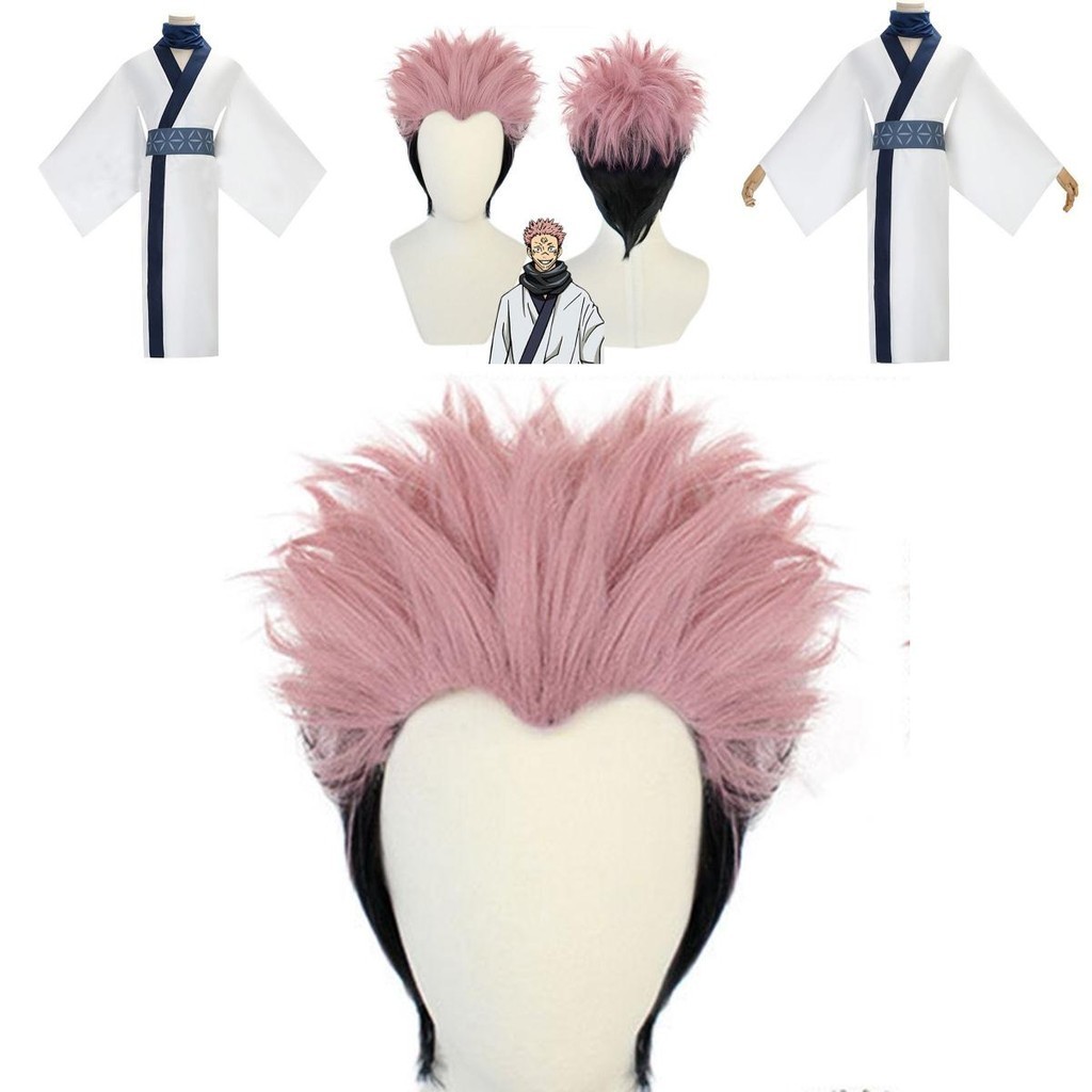 Premium Synthetic Quality Ryomen Sukuna Cosplay Wig For Halloween And ...