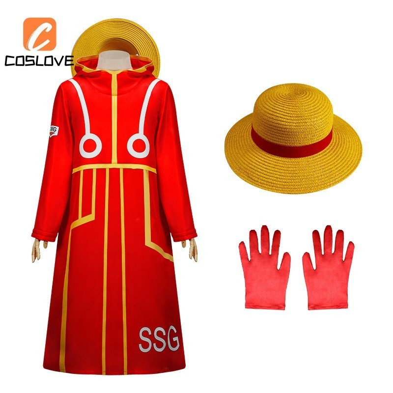 One Piece New Episode Monkey D Luffy Cosplay Full Set Costum Suit for ...