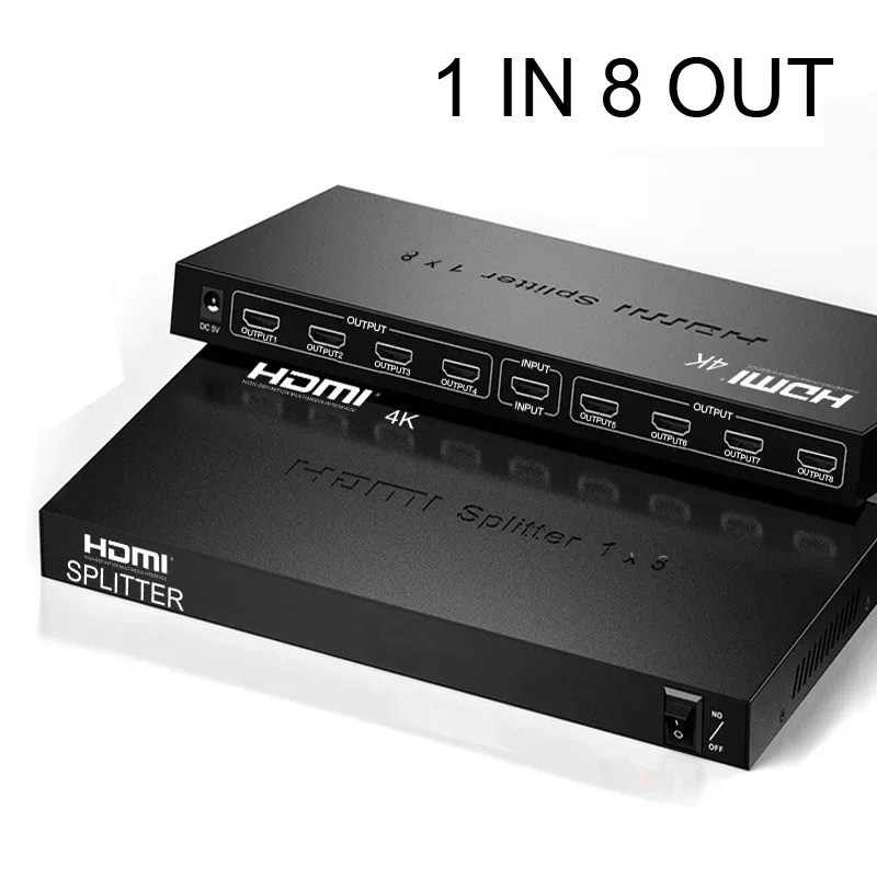 4K 1X8 HDMI Splitter 1 In 8 Out Splitter Audio Video Converter for DVD ...