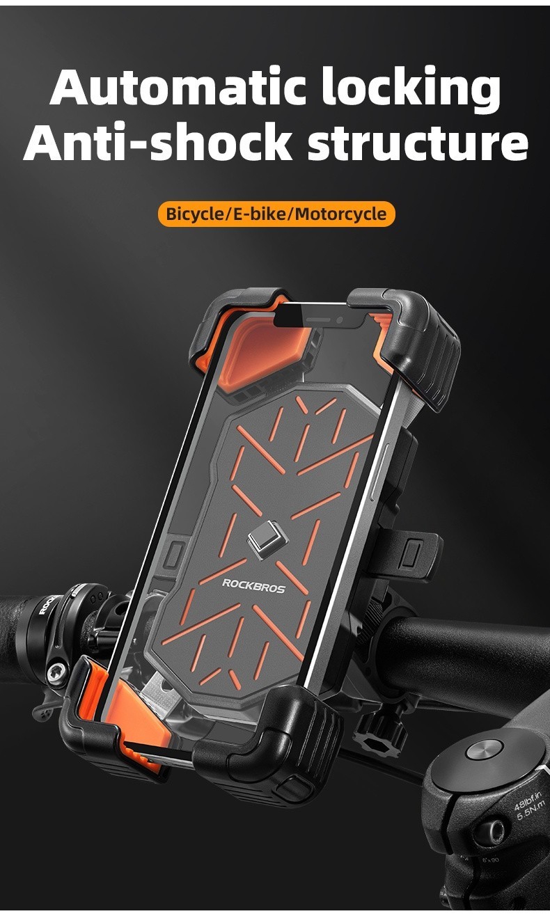 【SG Delivery】ROCKBROS Bike Phone Holder 360° View Universal Bicycle Phone Holder 4.5-7.2inch ...