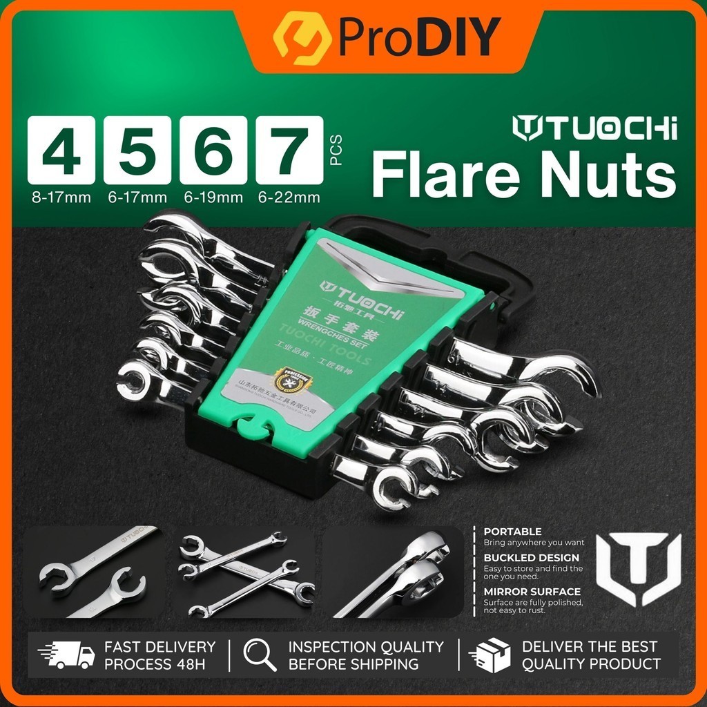 TUOCHI Flare Nut Set Oil Pipe Wrench Tubing Wrench Set Opening Hand ...