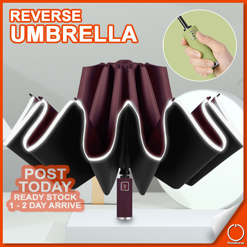 STRONG FRAME Foldable Mini Inverted Umbrella Anti UV Windproof Auto ...