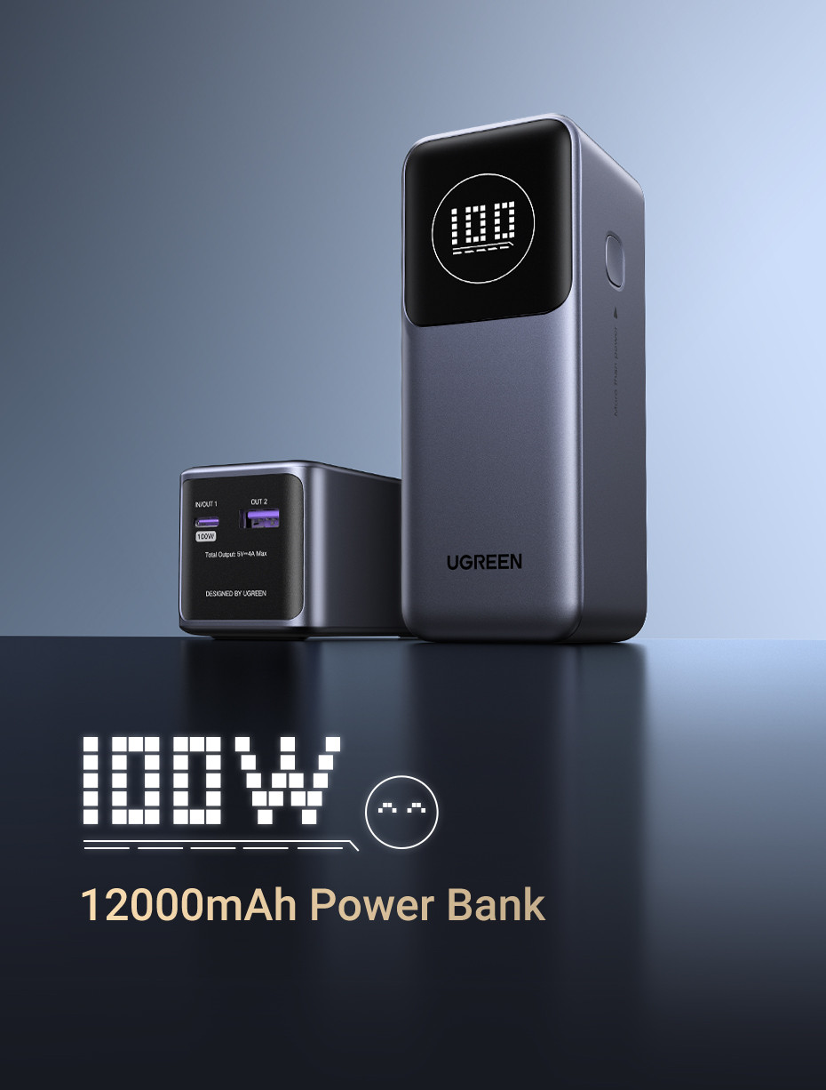 UGREEN 12000mAh Laptop Powerbank PD 100W Fast Charging Power Bank for ...